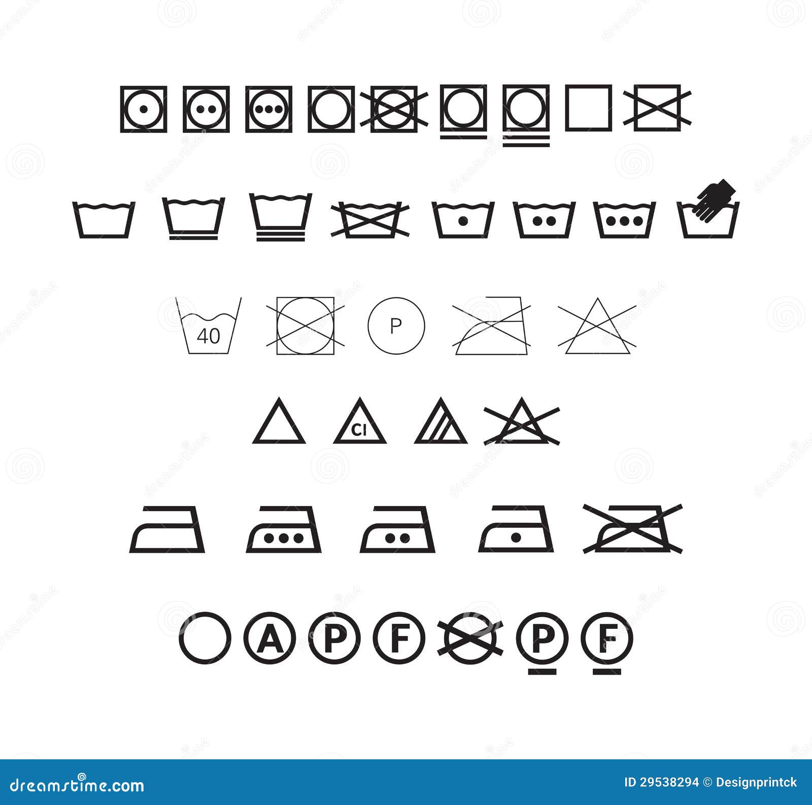 Positionnement De Symboles De Lavage Illustration de Vecteur ...