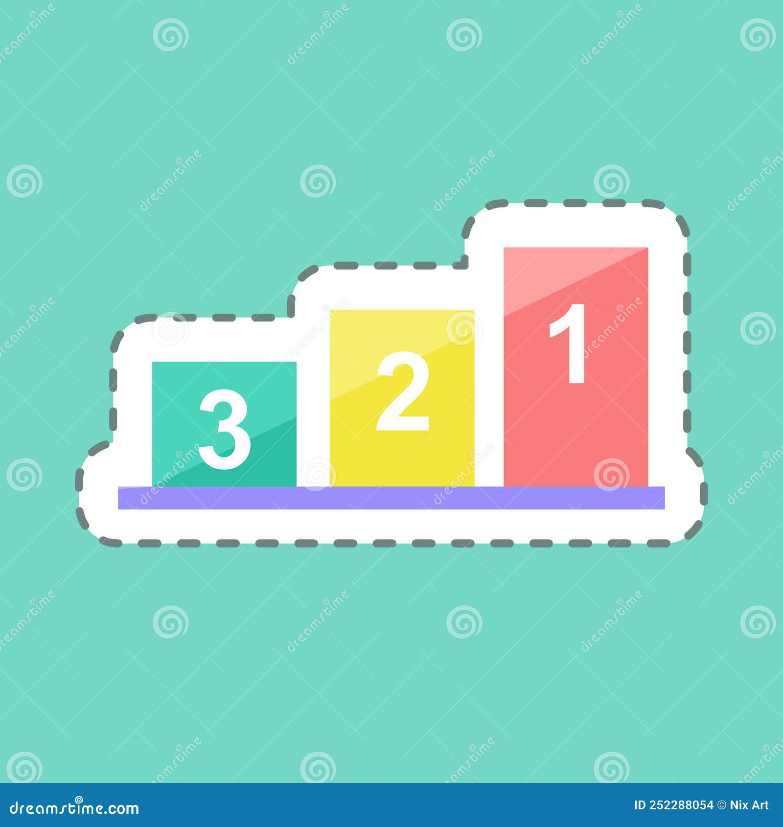 Positions Sticker in Trendy Line Cut Isolated on Blue Background Stock ...