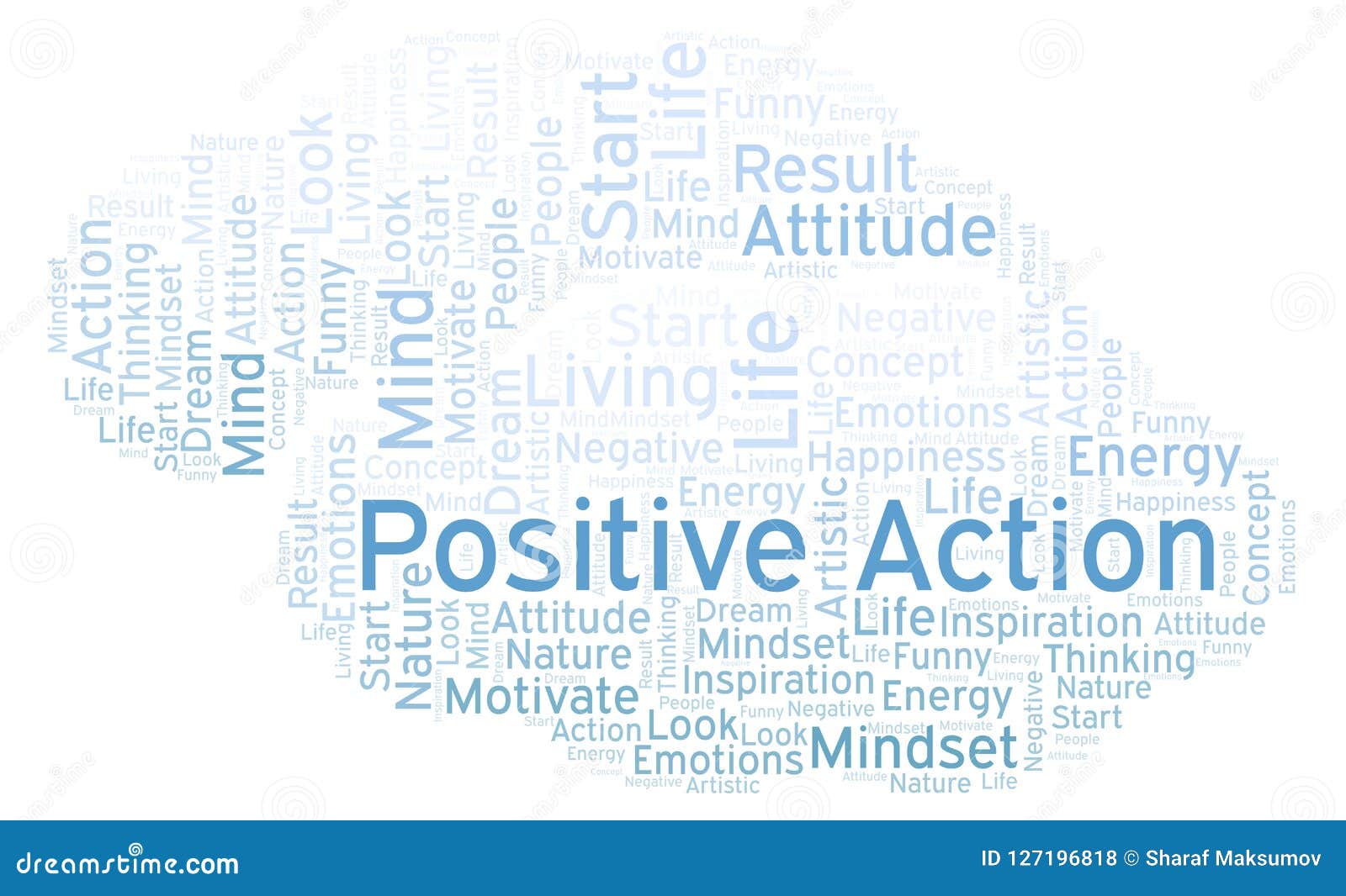 Positive Action Word Cloud, Made with Text only. Stock Illustration ...