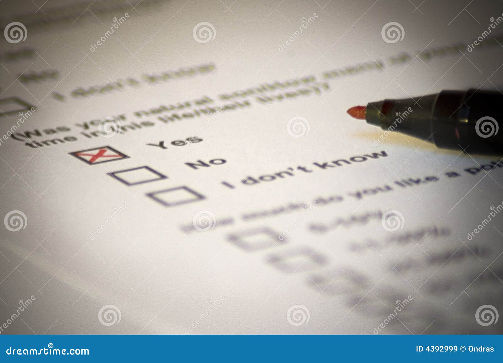 Positive Answer in Questionnaire Stock Image - Image of positive ...