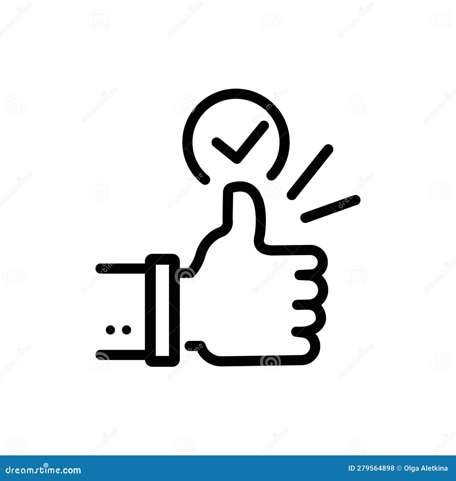 Positive Approval Icon, Good Feedback, Like Recommend, Thumb Up with ...