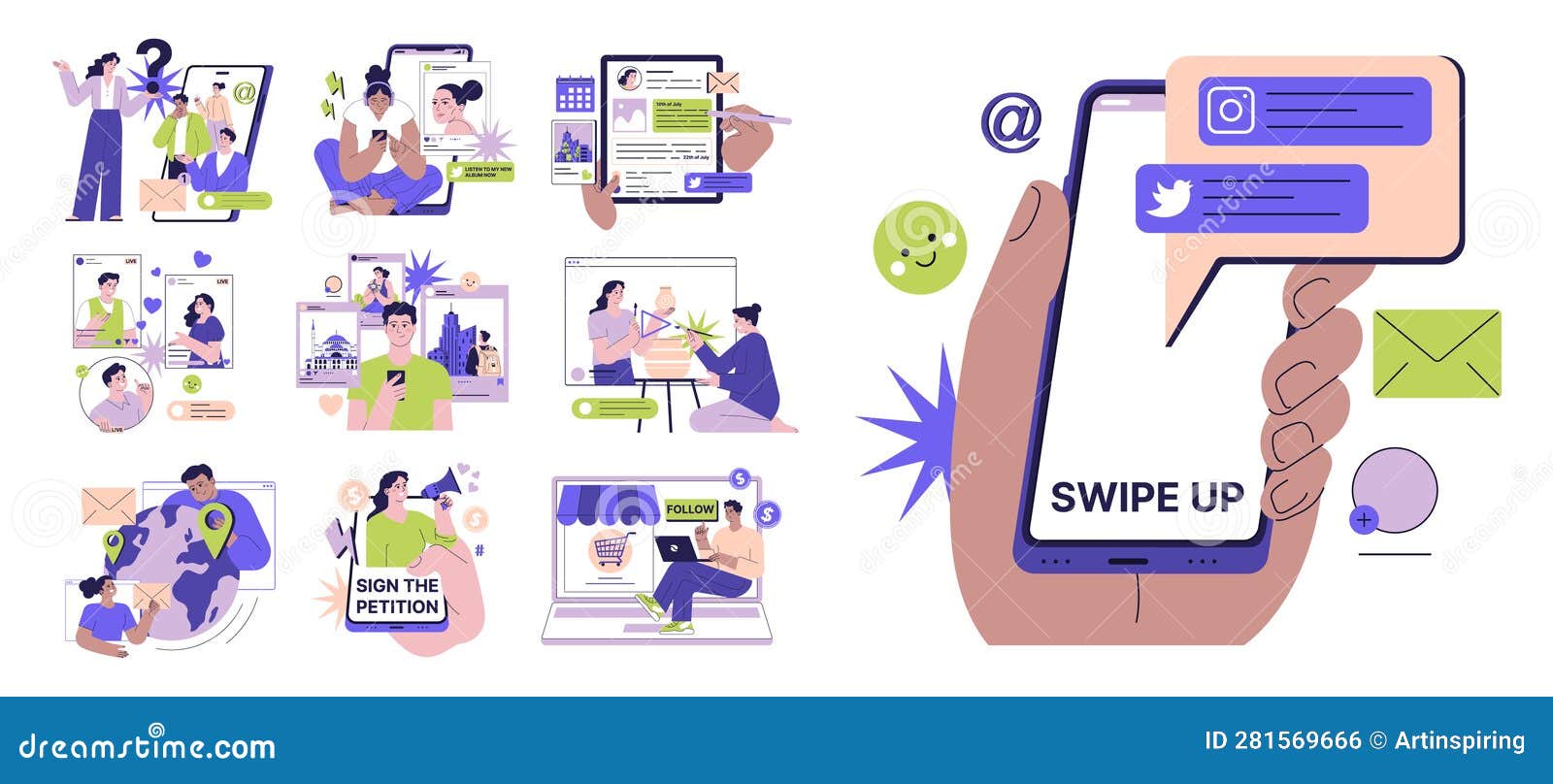 Positive Aspects of Social Networks Set. Characters Learning New ...