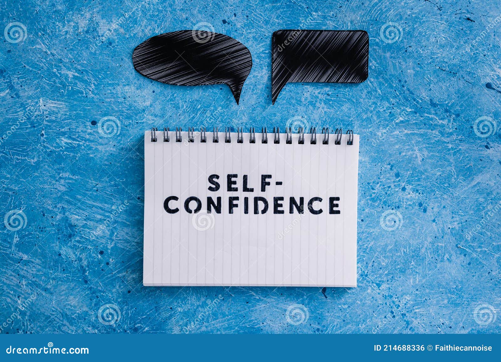 Positive Attitude Concept, Self-confidence Text on Notepad with Comic ...