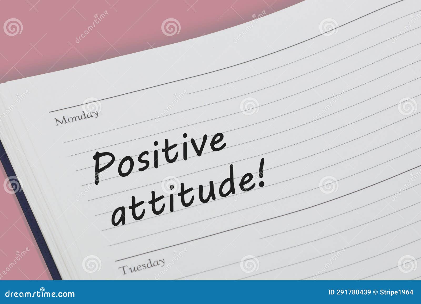 Positive Attitude Diary Reminder Open on Desk Stock Image - Image of ...