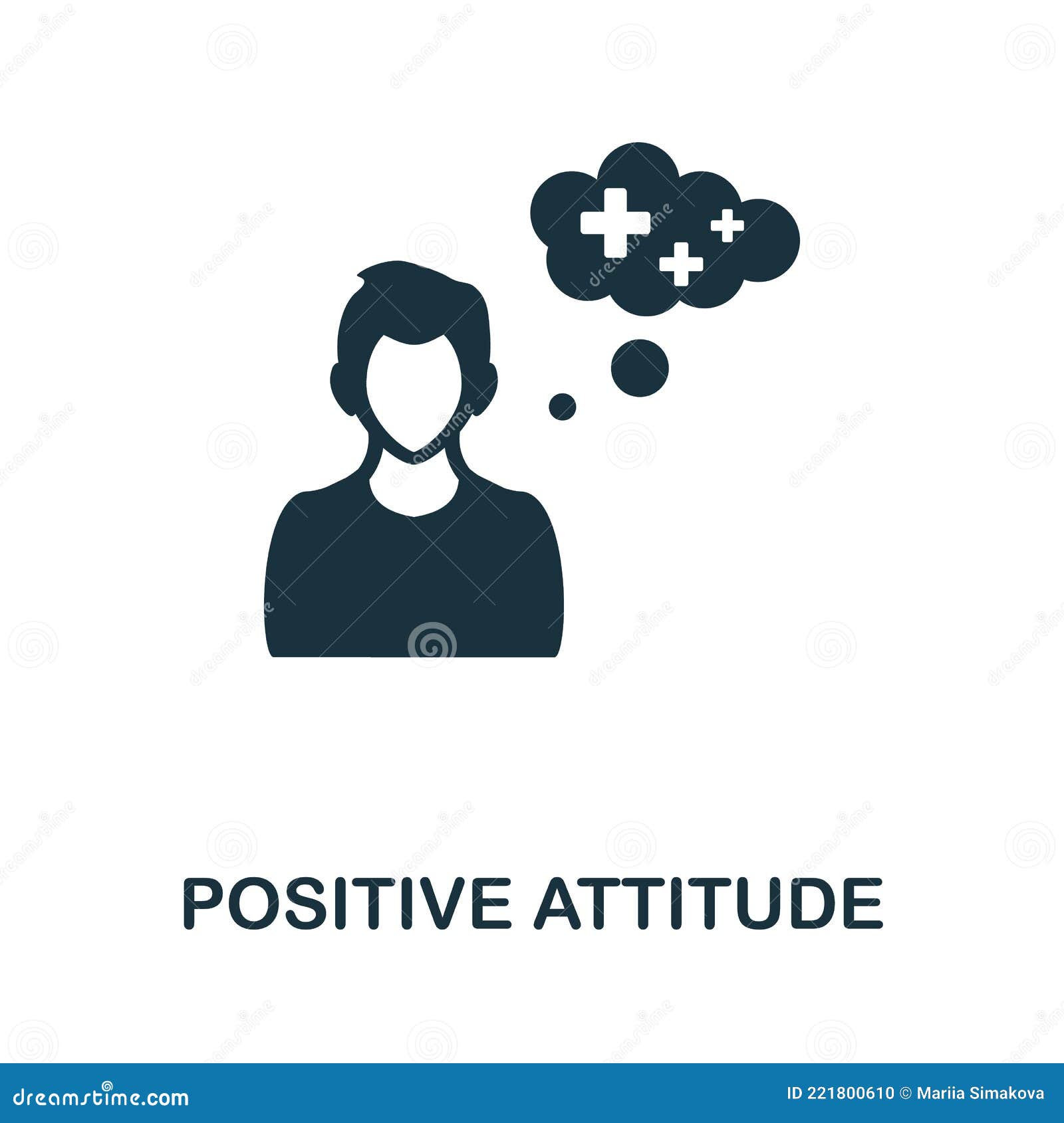 Positive Attitude Icon. Monochrome Simple Element from Personal Growth ...