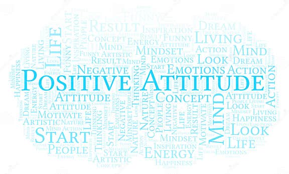 Positive Attitude Word Cloud, Made with Text only Stock Illustration ...