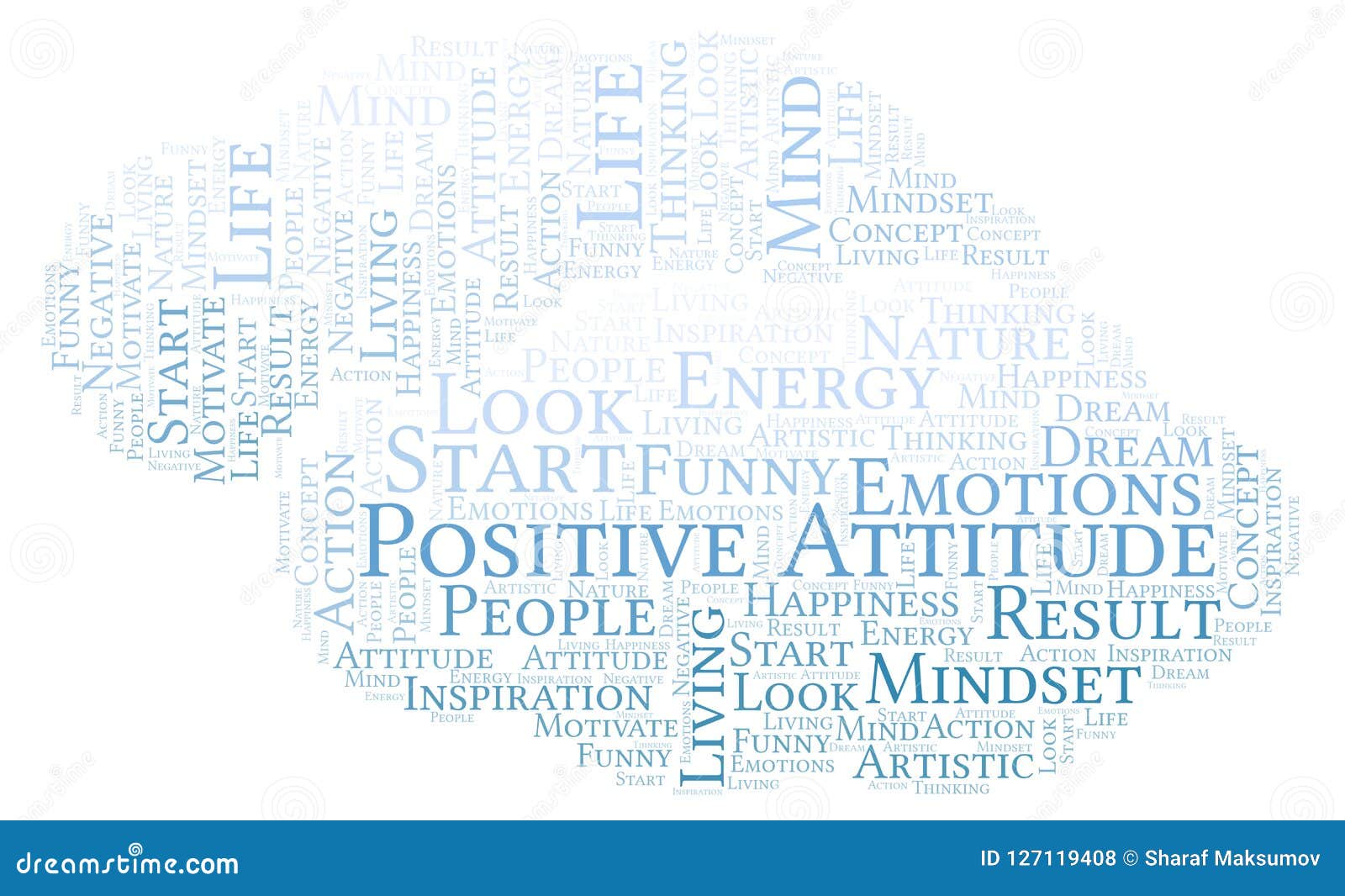 Positive Attitude Word Cloud, Made with Text only. Stock Illustration ...