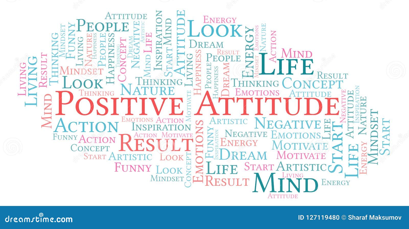 Positive Attitude Word Cloud, Made with Text only. Stock Illustration ...