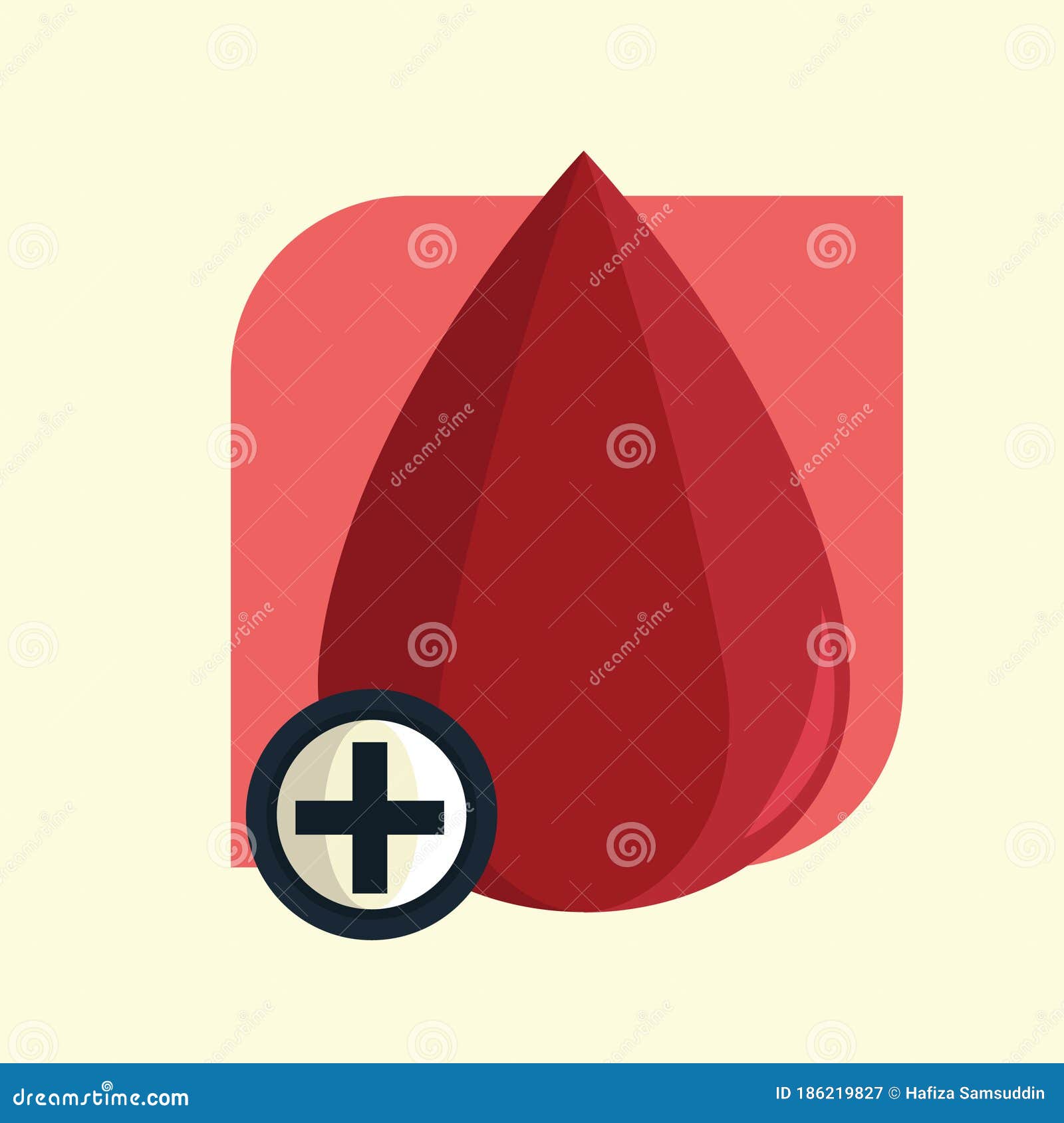 Positive Blood Drop. Vector Illustration Decorative Design Stock Vector ...