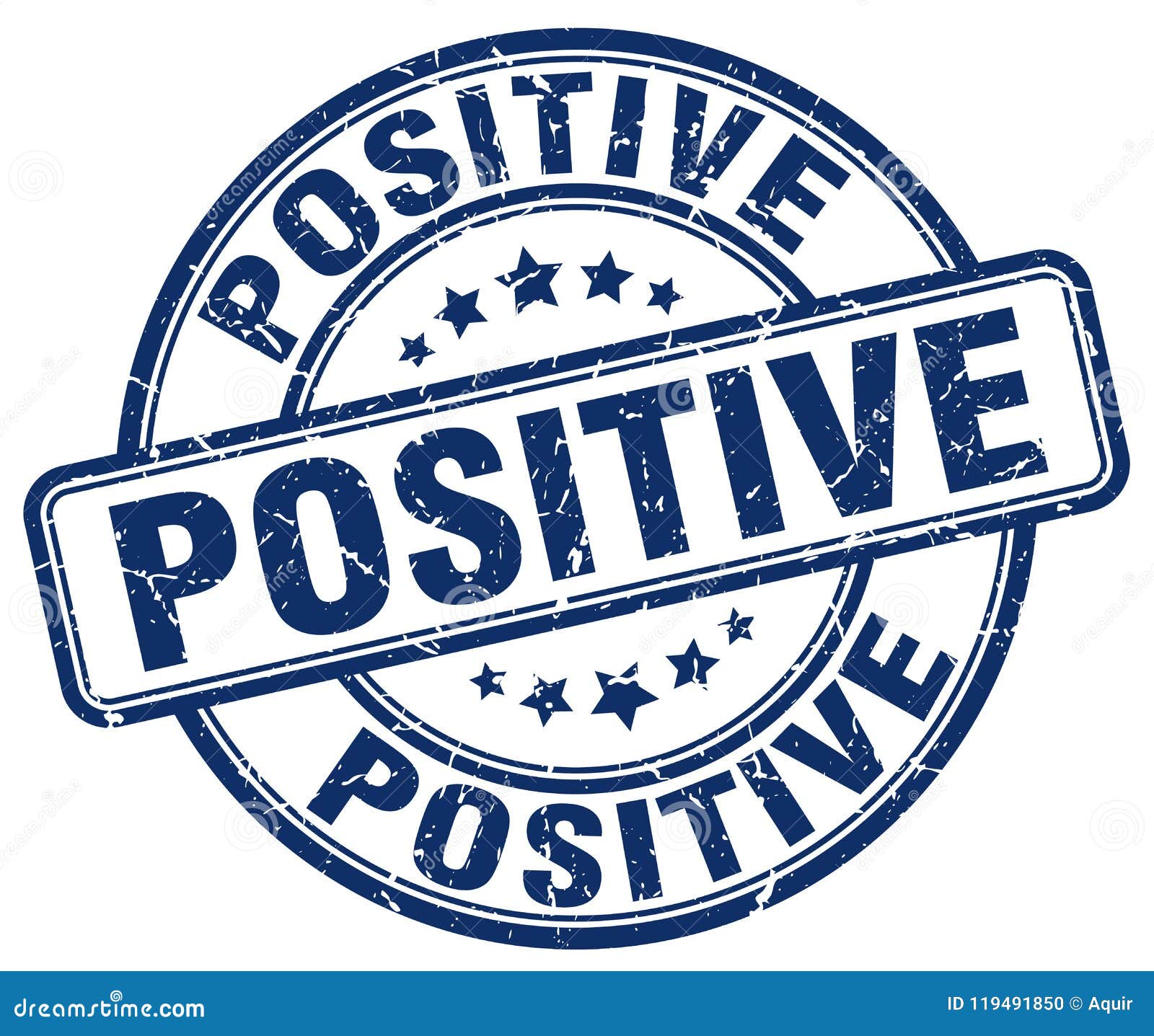 Positive blue stamp stock vector. Illustration of background - 119491850