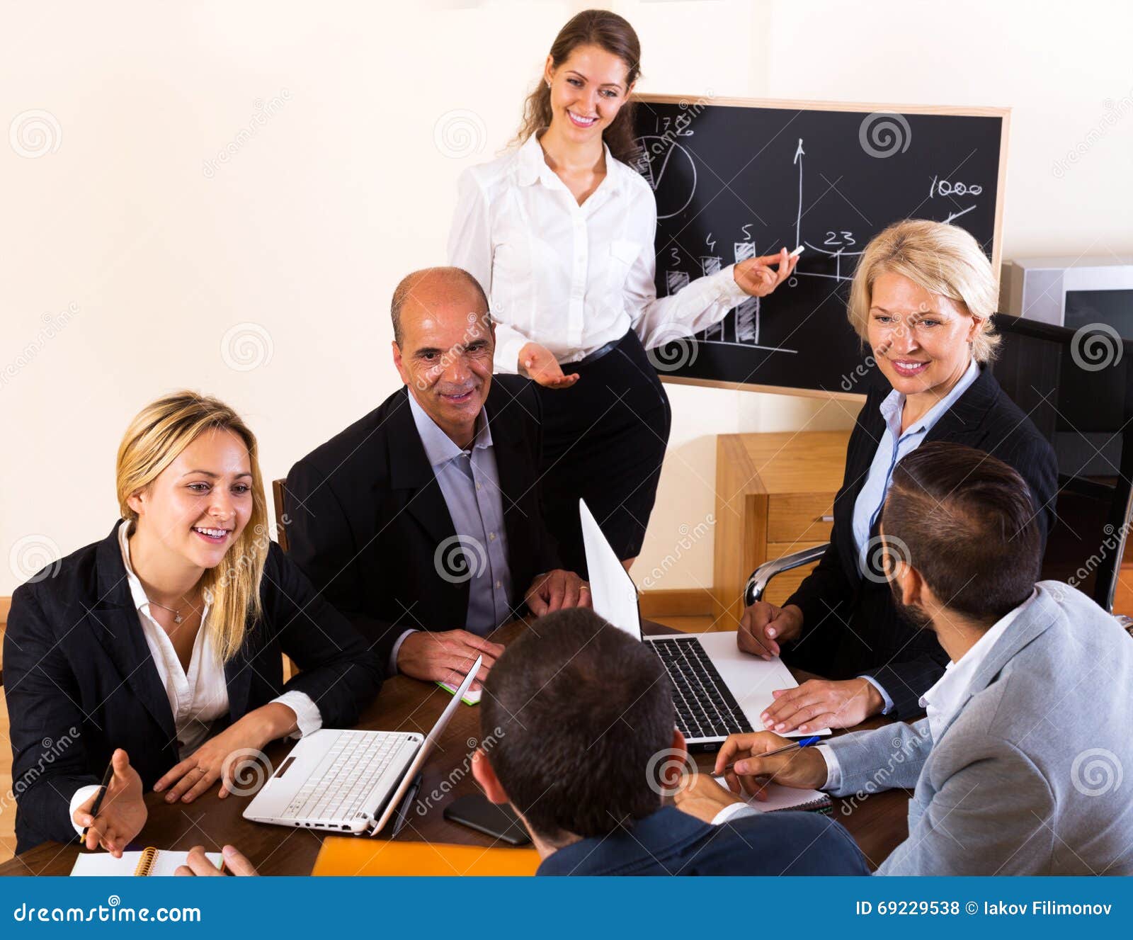 Positive Brainstorming in Office Stock Photo - Image of group, smile ...