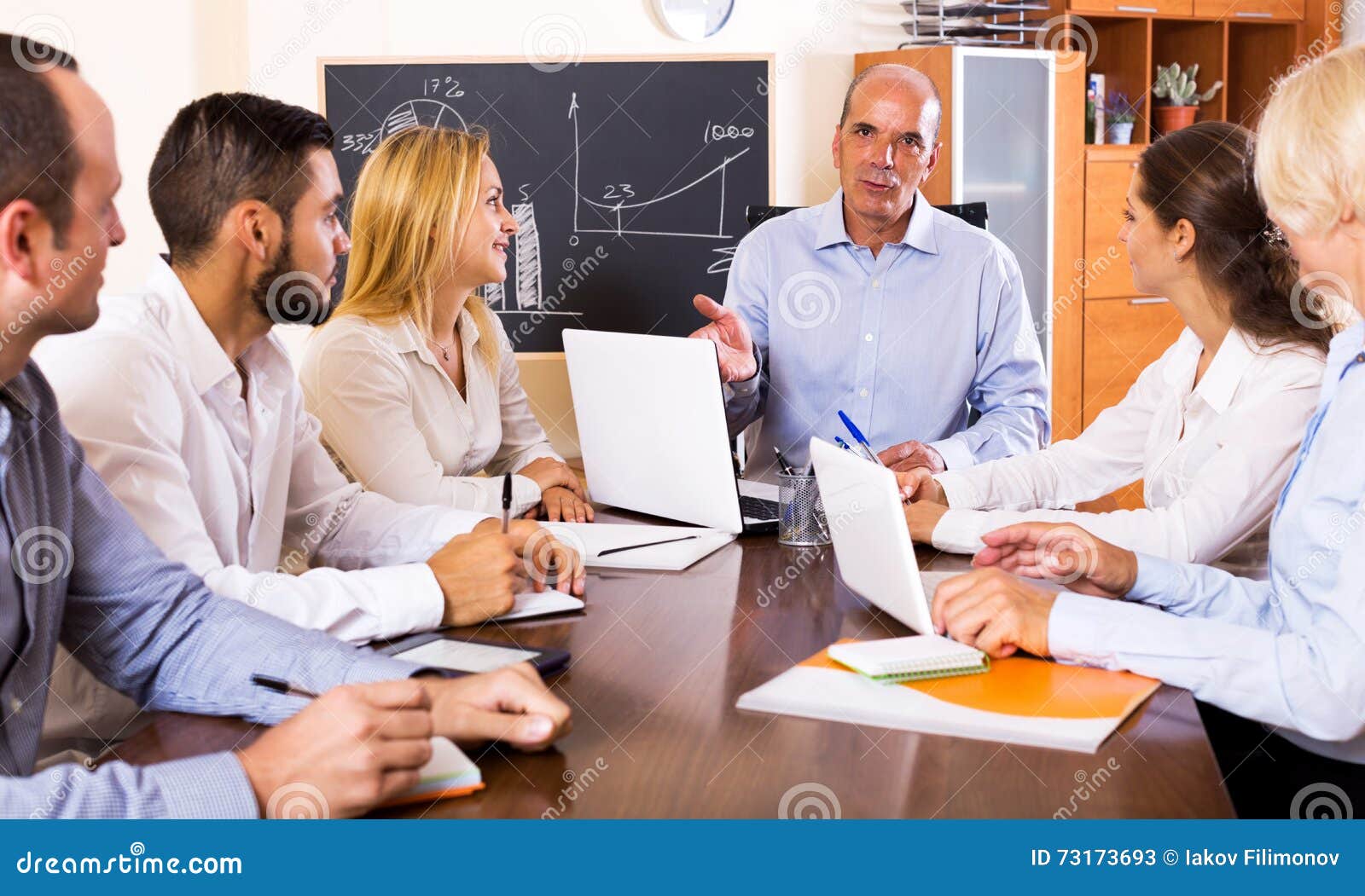 Positive Brainstorming in Office Stock Image - Image of brainstorming ...