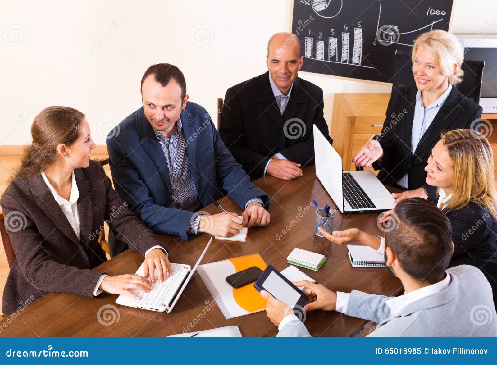 Positive Brainstorming in Office Stock Image - Image of planning ...