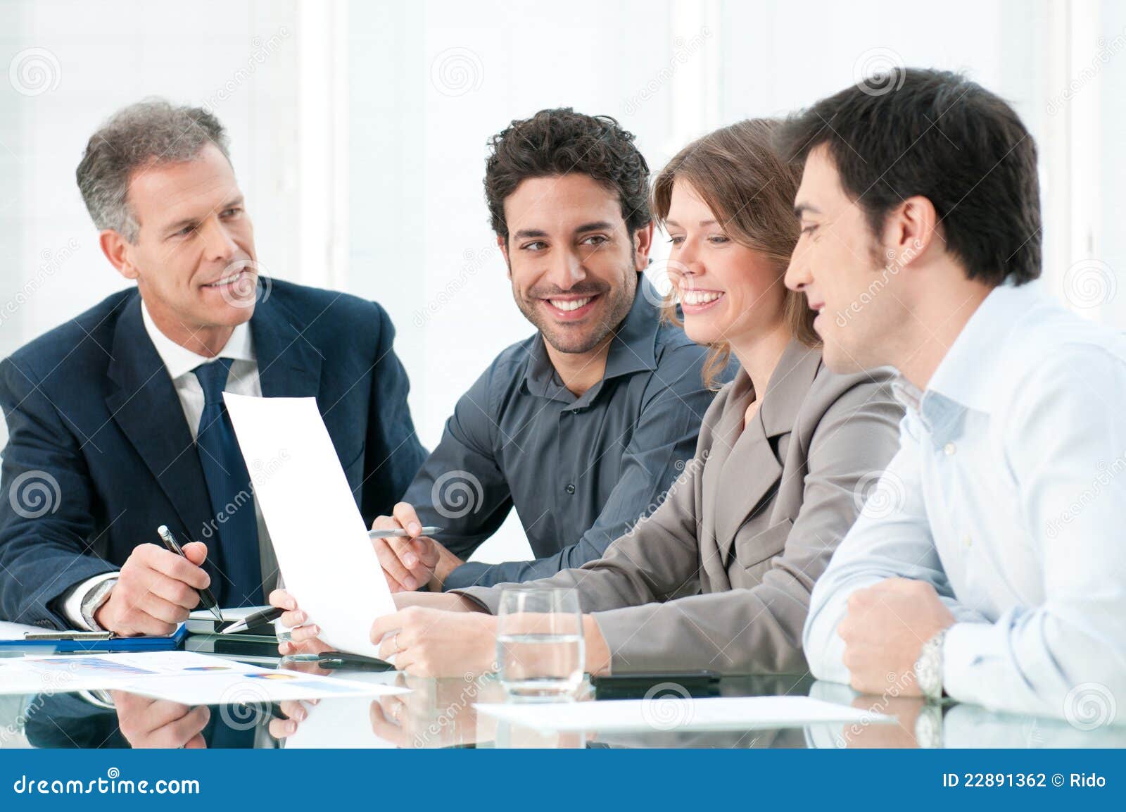 Positive Business Discussion Stock Photo - Image of document ...