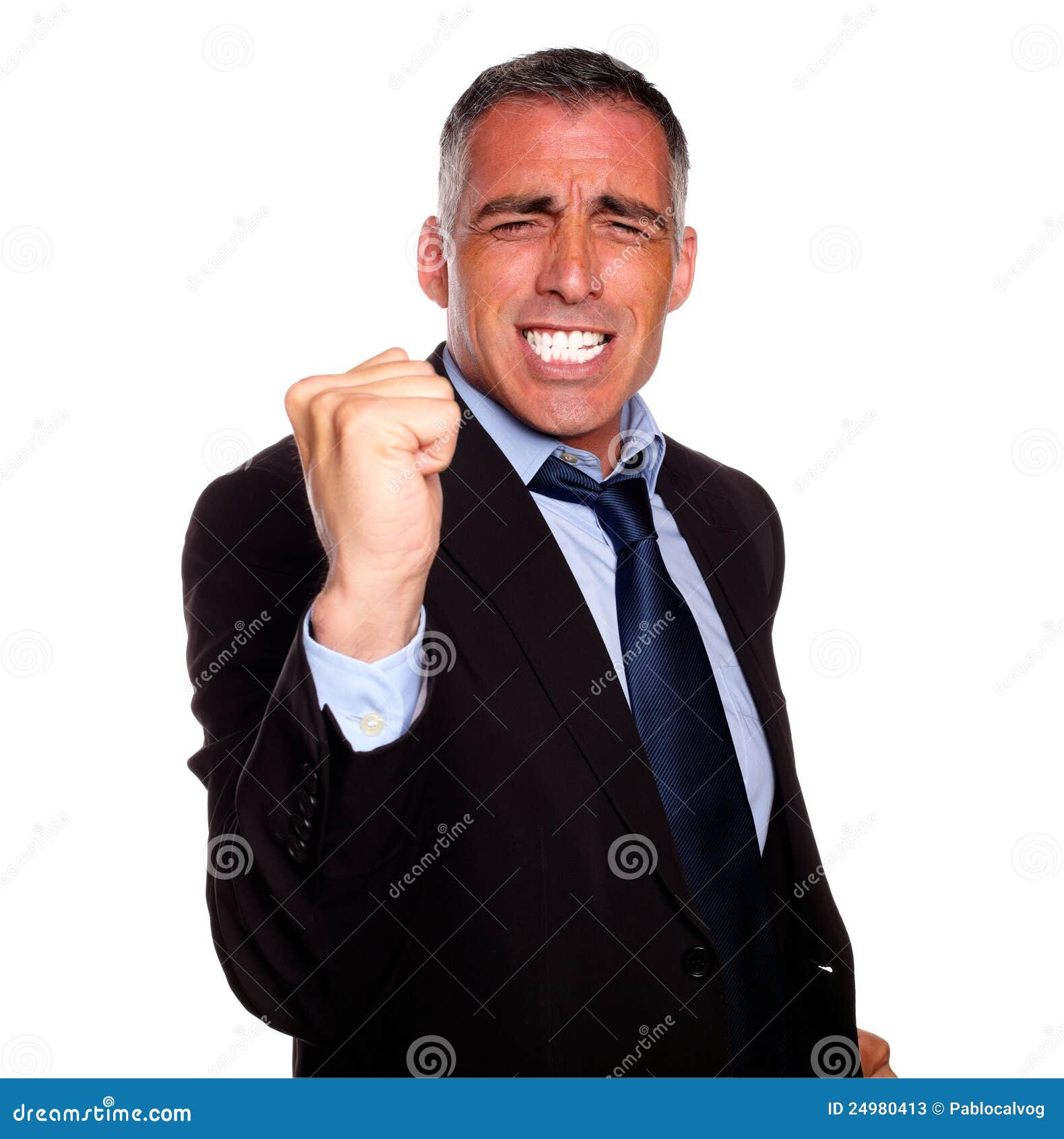 Positive Business Man Excited Stock Image | CartoonDealer.com #24980413
