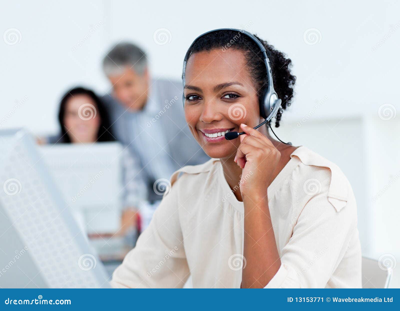 Positive Business Partners Working at Computers Stock Image - Image of ...