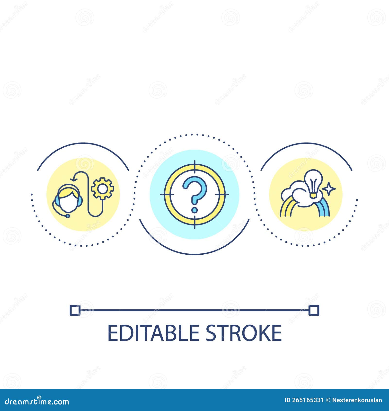 Positive in Call Center Agent Work Loop Concept Icon Stock Vector ...