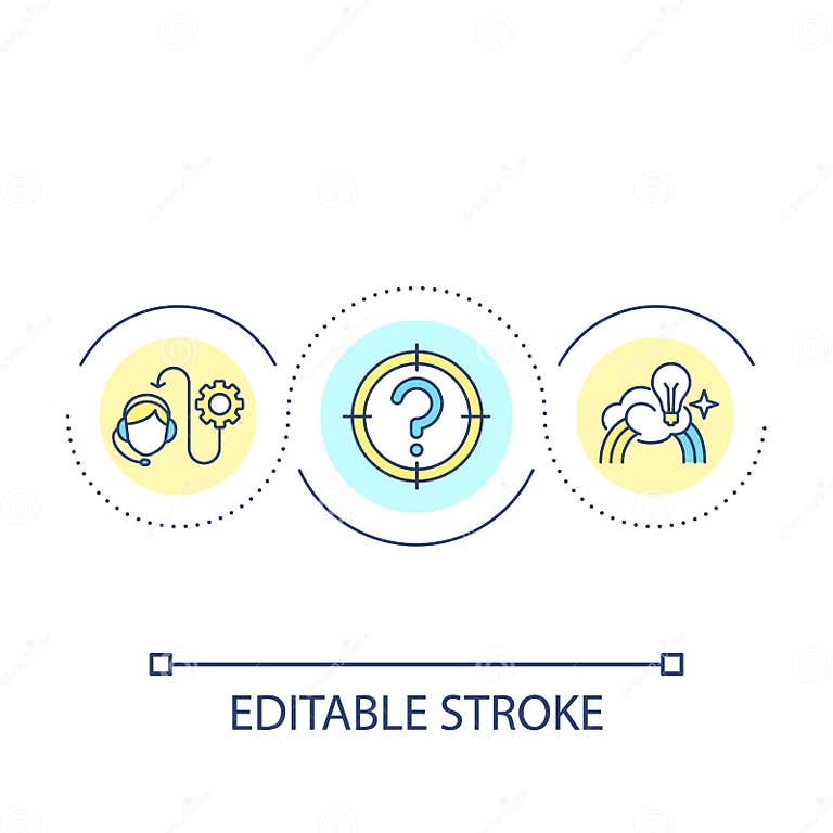 Positive in Call Center Agent Work Loop Concept Icon Stock Vector ...