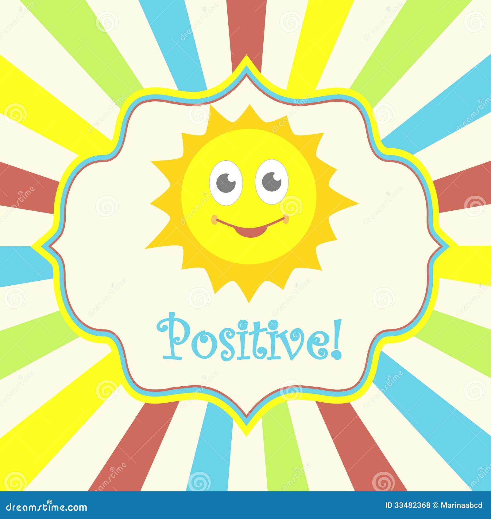 Positive card with sun stock vector. Illustration of humorous - 33482368