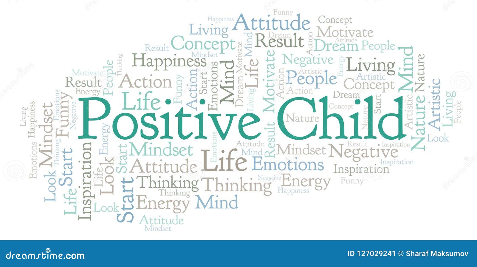 Positive Child Word Cloud, Made with Text only. Stock Illustration ...