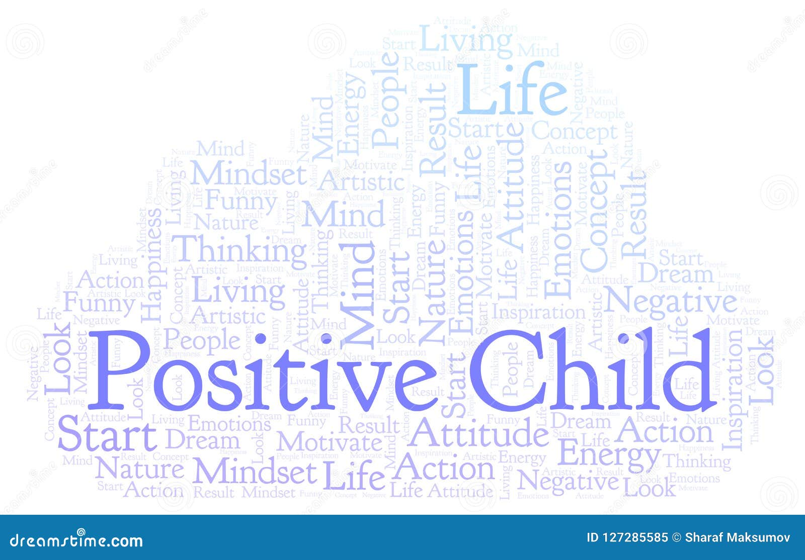 Positive Child Word Cloud, Made with Text only. Stock Illustration ...