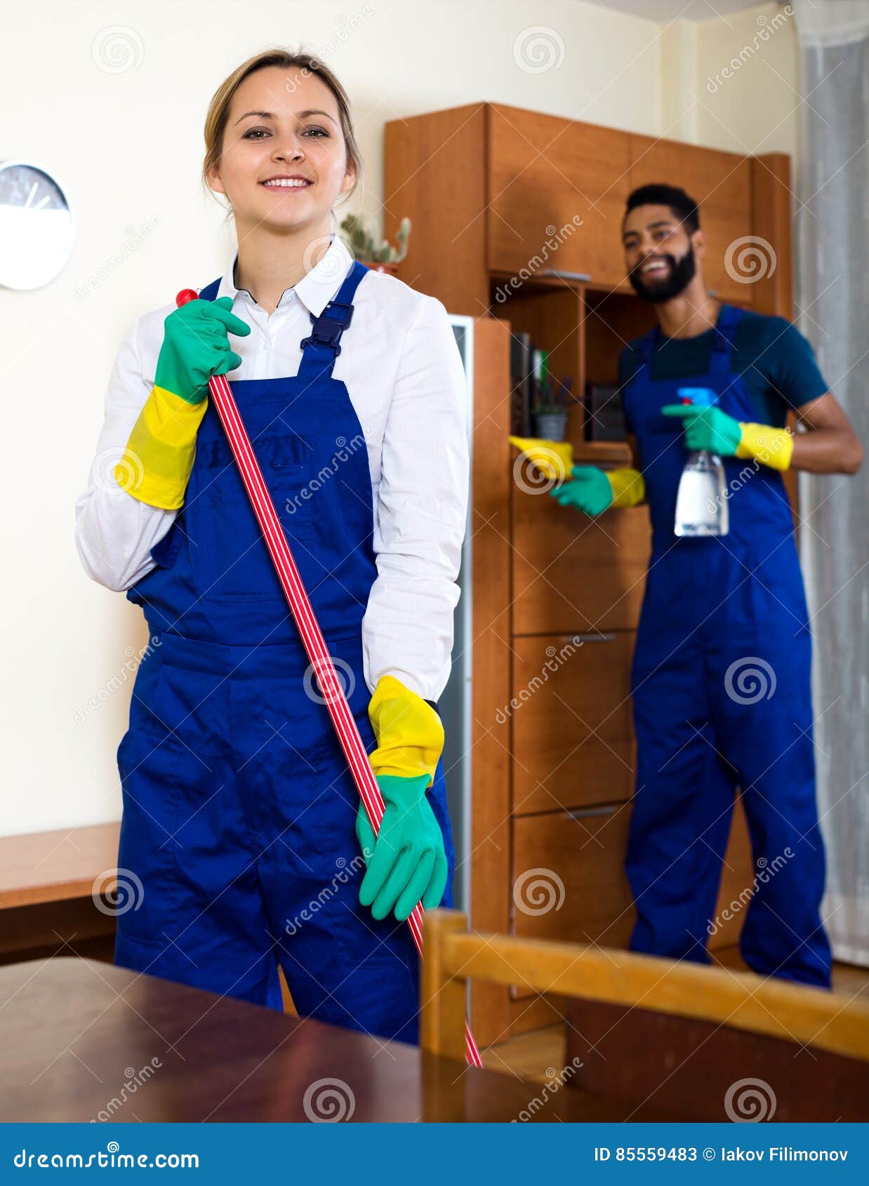 Positive Cleaners Cleaning and Dusting Stock Image - Image of american ...