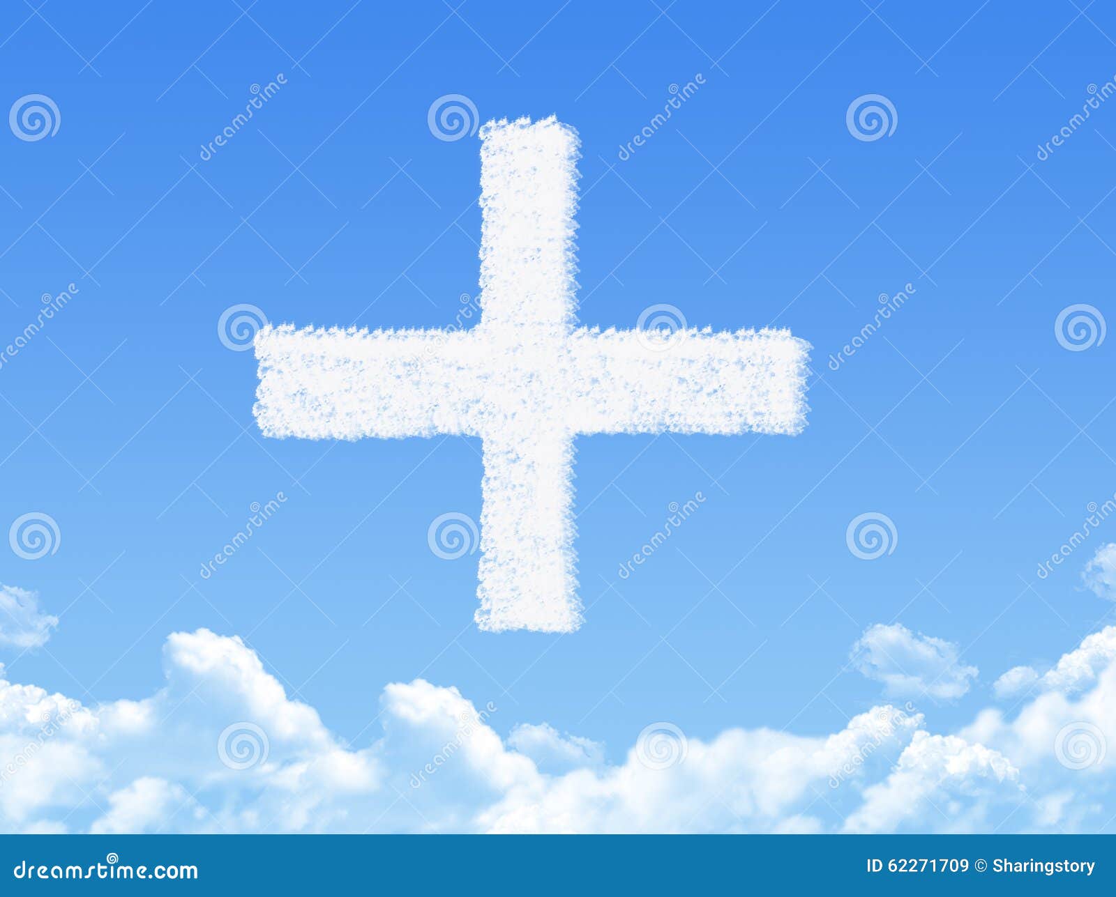 Positive clouds symbol stock illustration. Illustration of subtraction ...