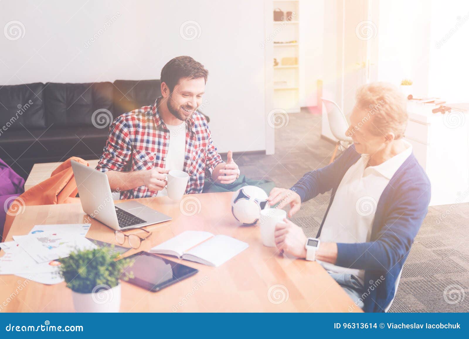 Positive Colleagues Having a Break in the Office Stock Photo - Image of ...
