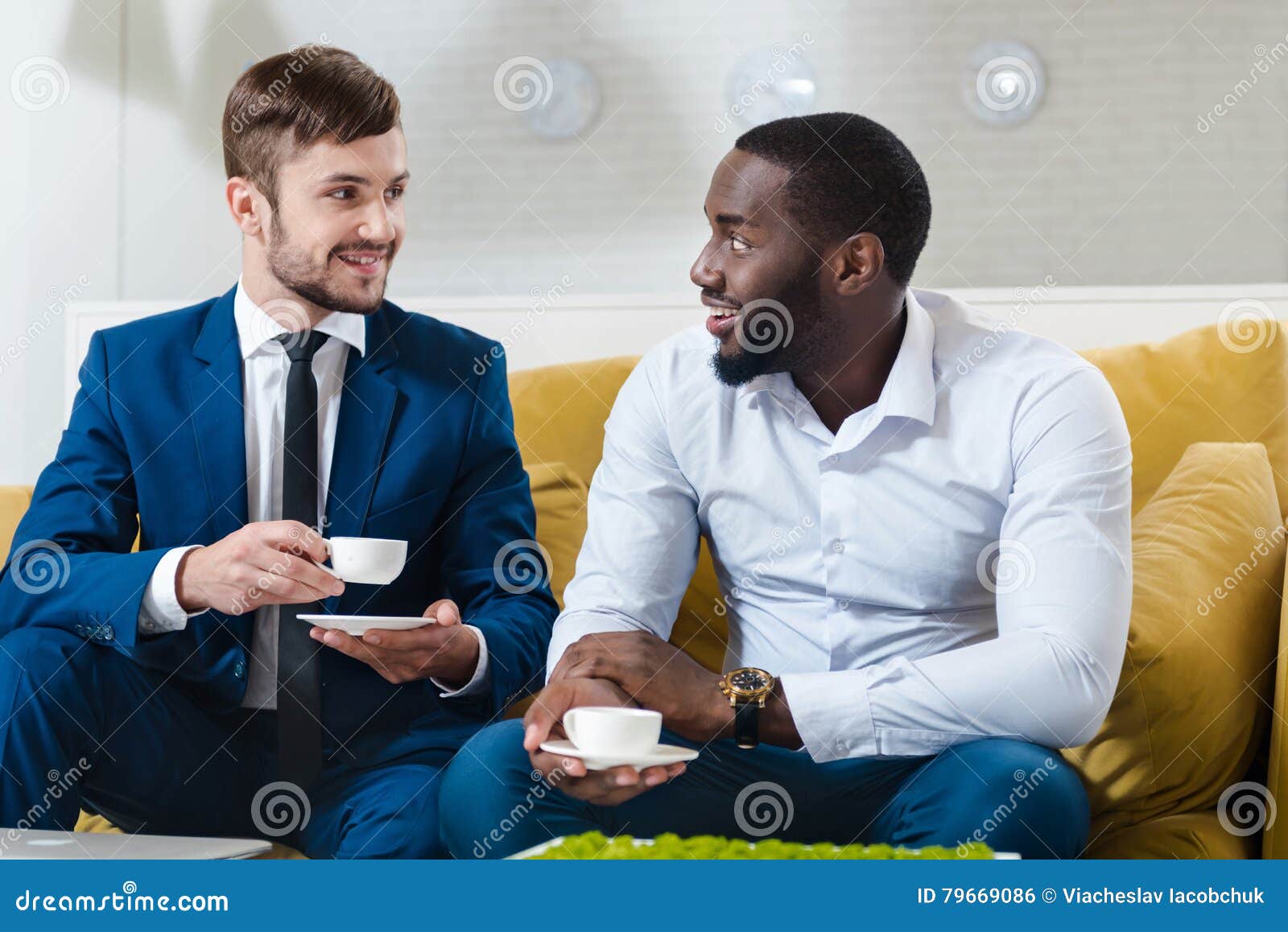 Positive Colleagues Talking Stock Photo - Image of modern, handsome ...