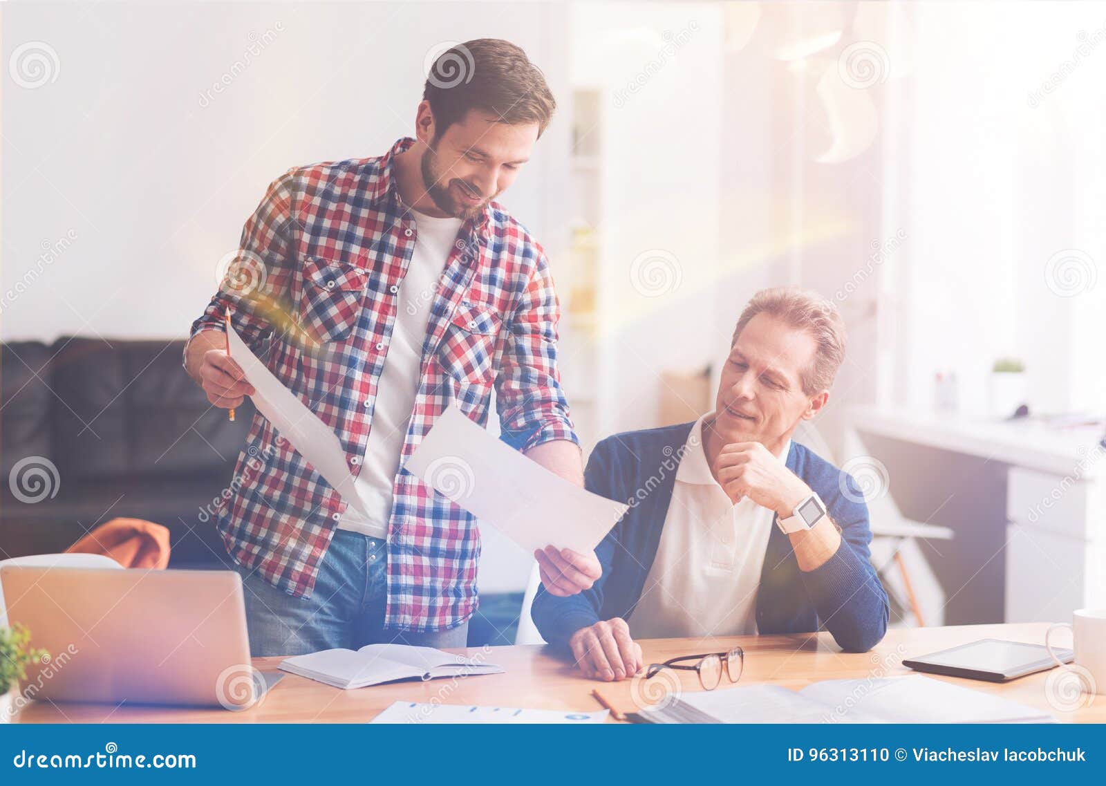 Positive Colleagues Working in the Office Stock Photo - Image of ...