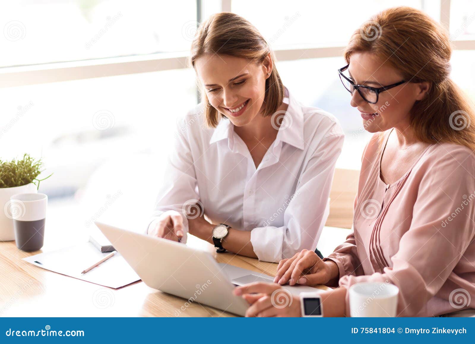 Positive Colleagues Working Together Stock Photo - Image of cooperation ...