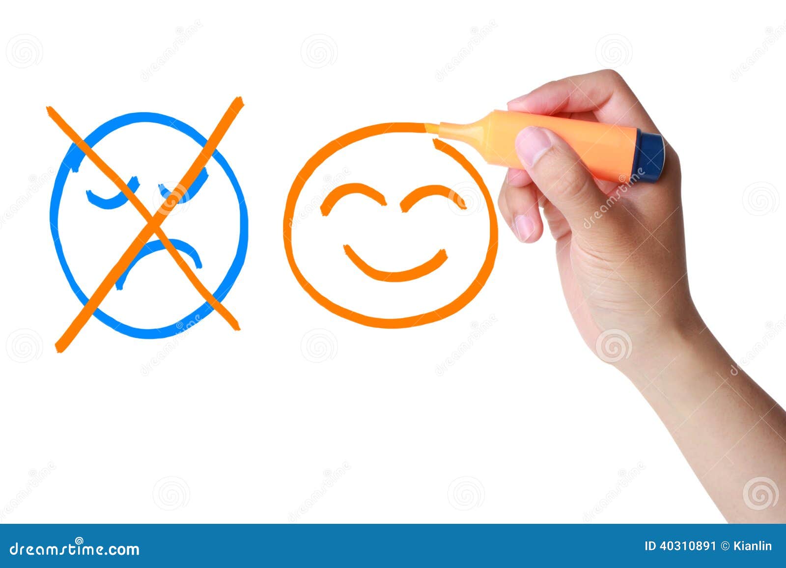 Positive Concept (smile, No Sad) Stock Image - Image of difference ...