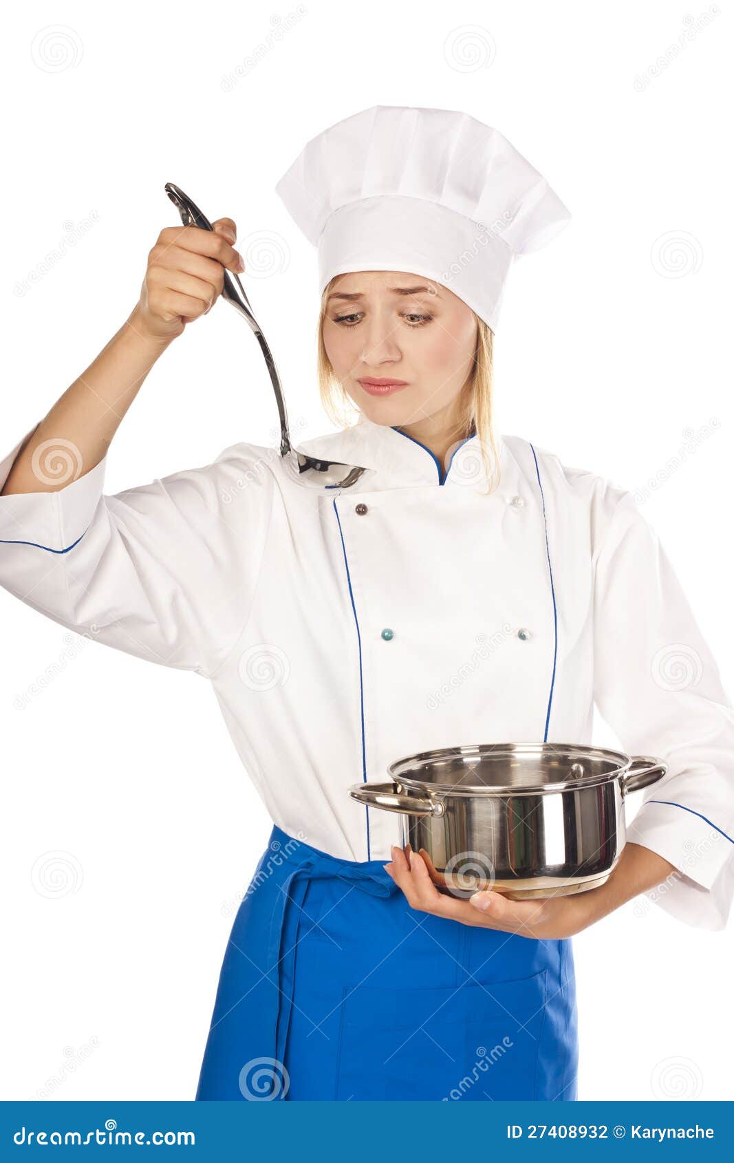 Positive Cook. Studio White Background Stock Photo - Image of caucasian ...