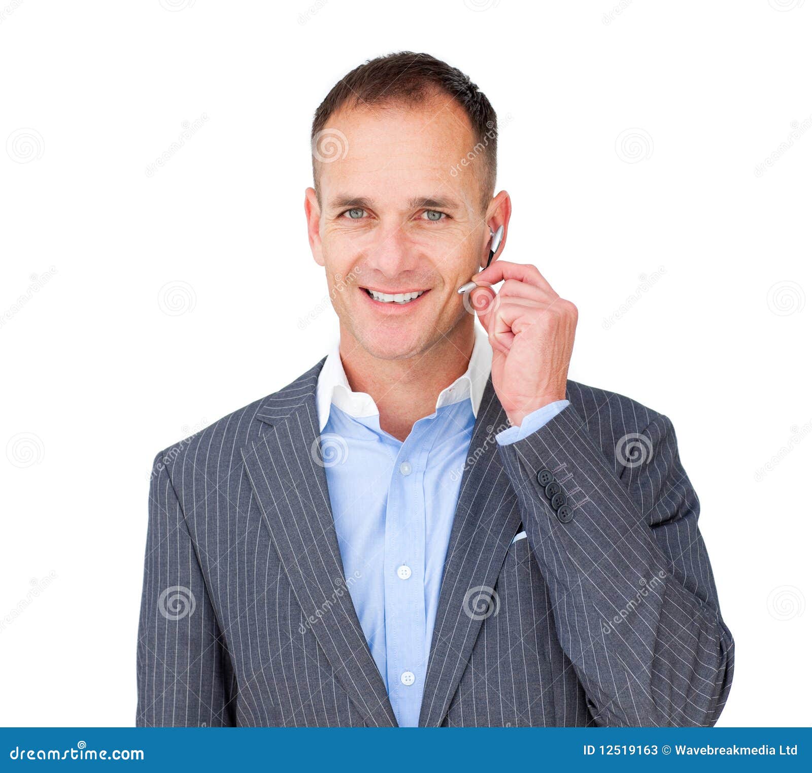Positive Customer Service Agent Using Headset Stock Image - Image of ...
