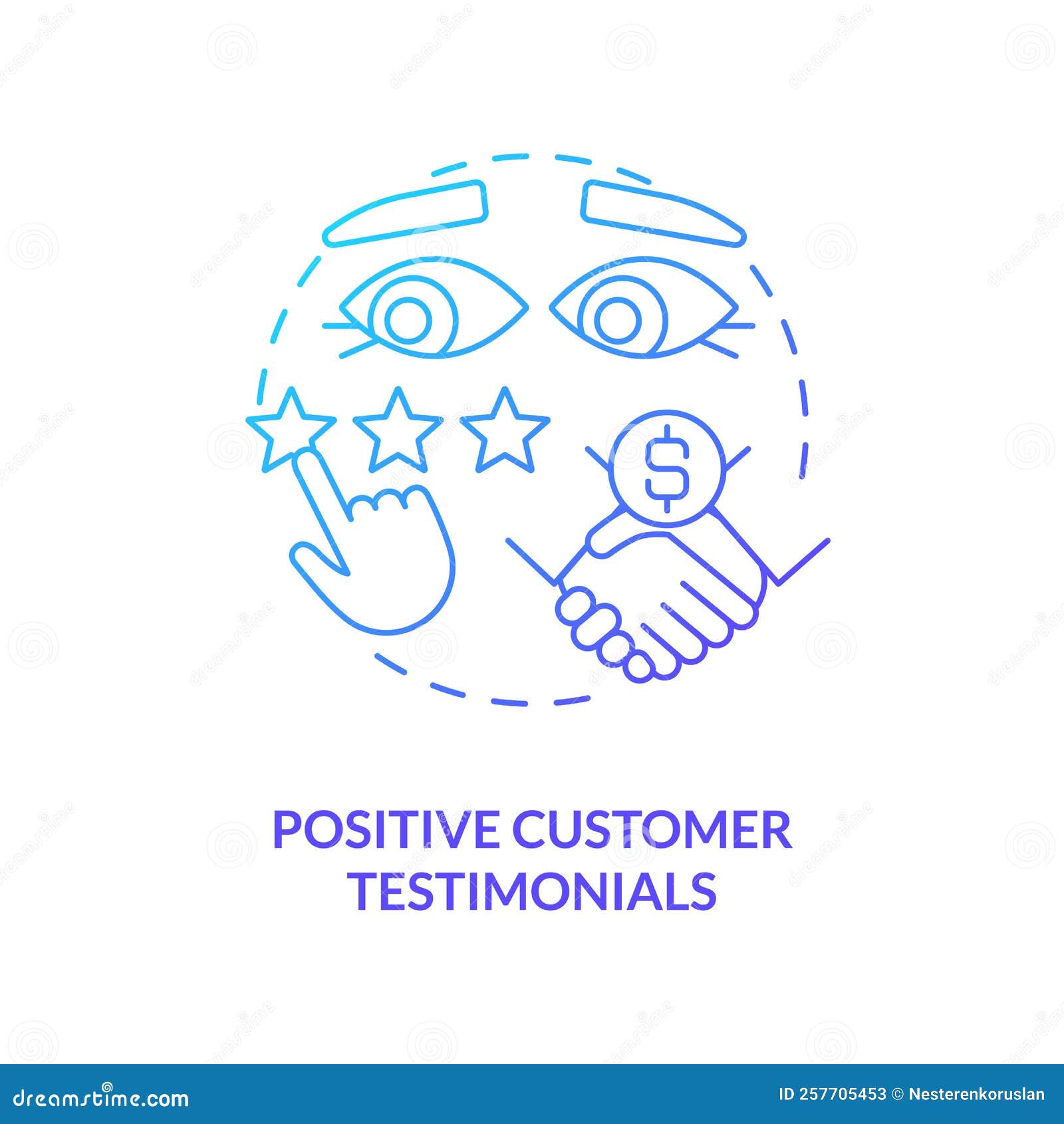 Positive Customer Testimonials Blue Gradient Concept Icon Stock Vector ...