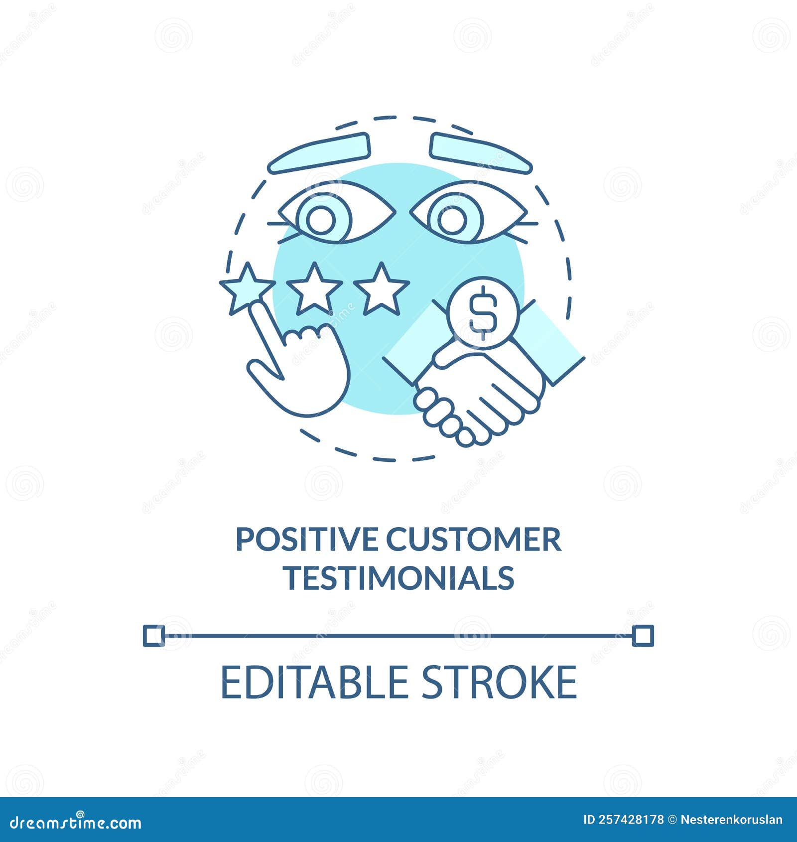 Positive Customer Testimonials Turquoise Concept Icon Stock Vector ...