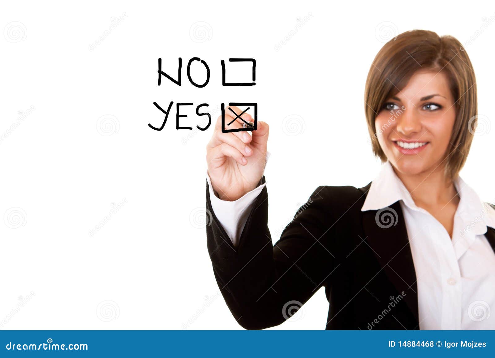 Positive decision stock photo. Image of checkbox, person - 14884468