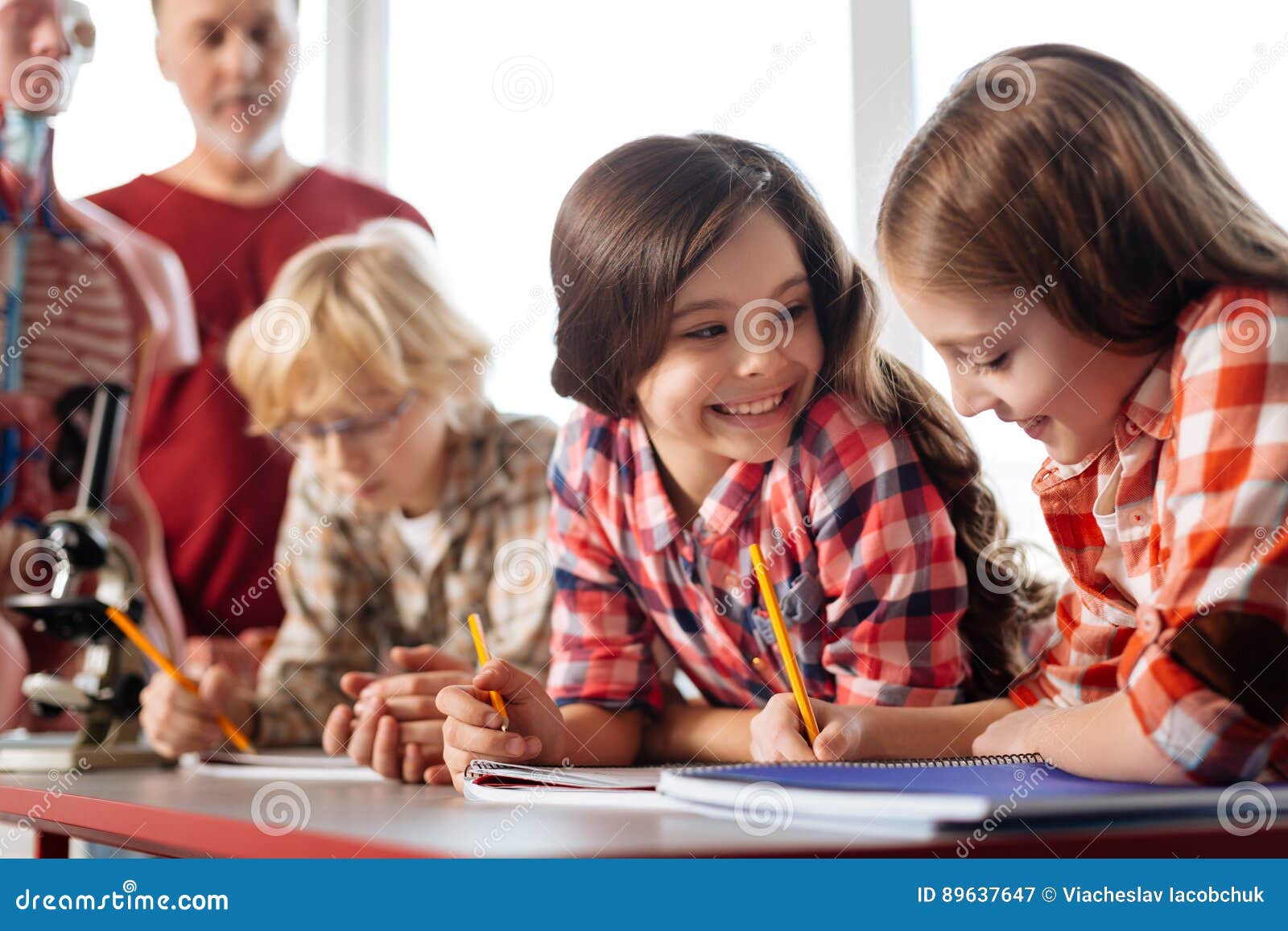Positive Determined Students Writing a Test Stock Image - Image of ...