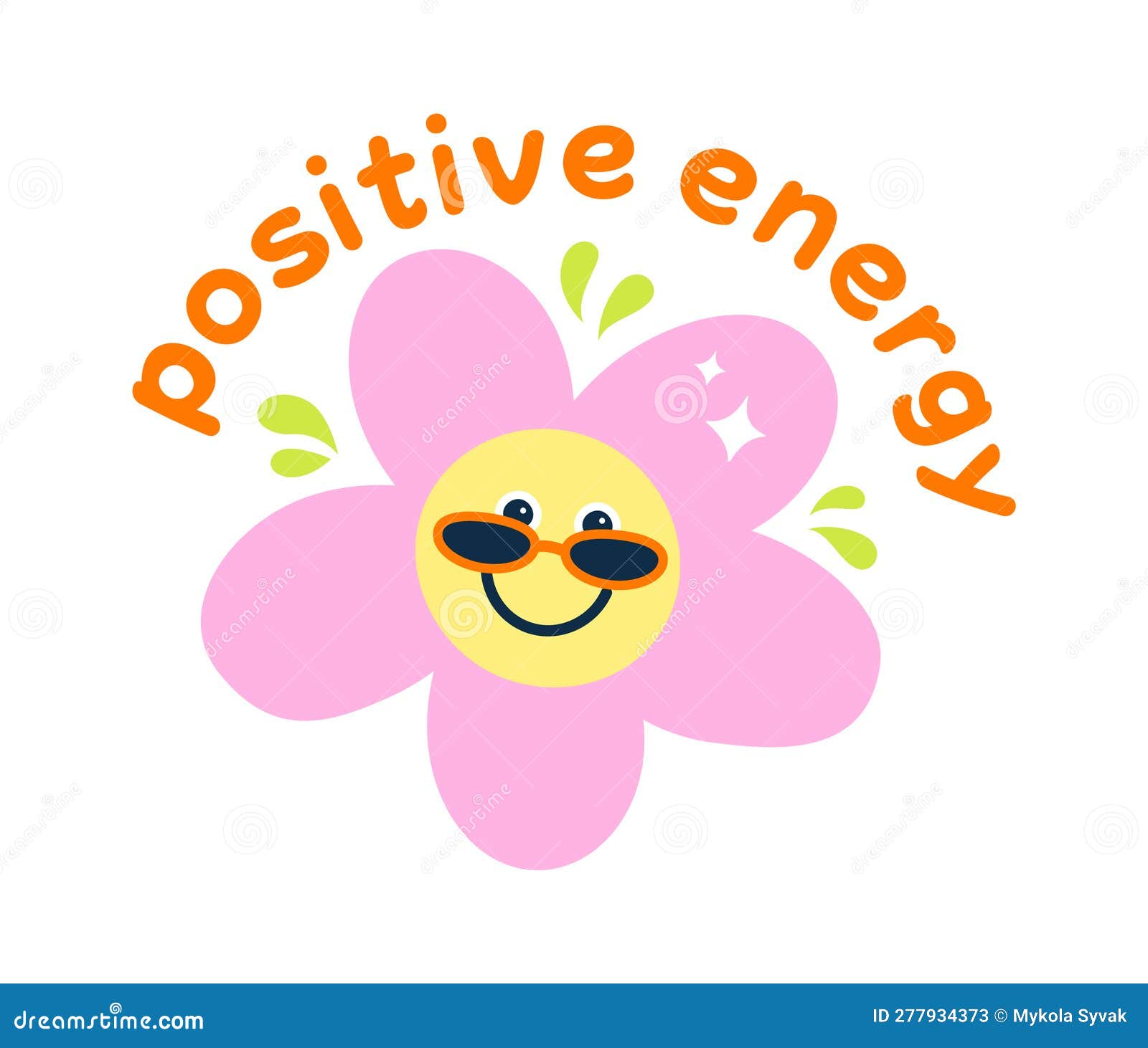 Positive Energy Flower Badge Stock Vector - Illustration of decoration ...
