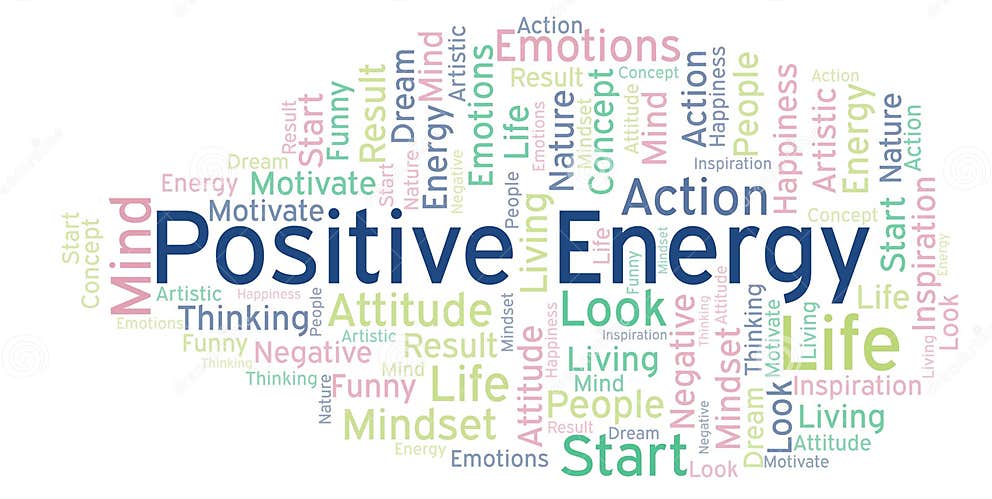 Positive Energy Word Cloud, Made with Text only. Stock Illustration ...