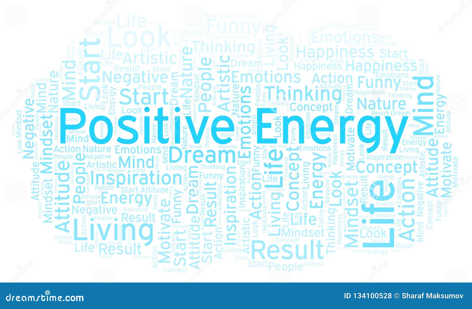 Positive Energy Word Cloud, Made with Text only Stock Illustration ...