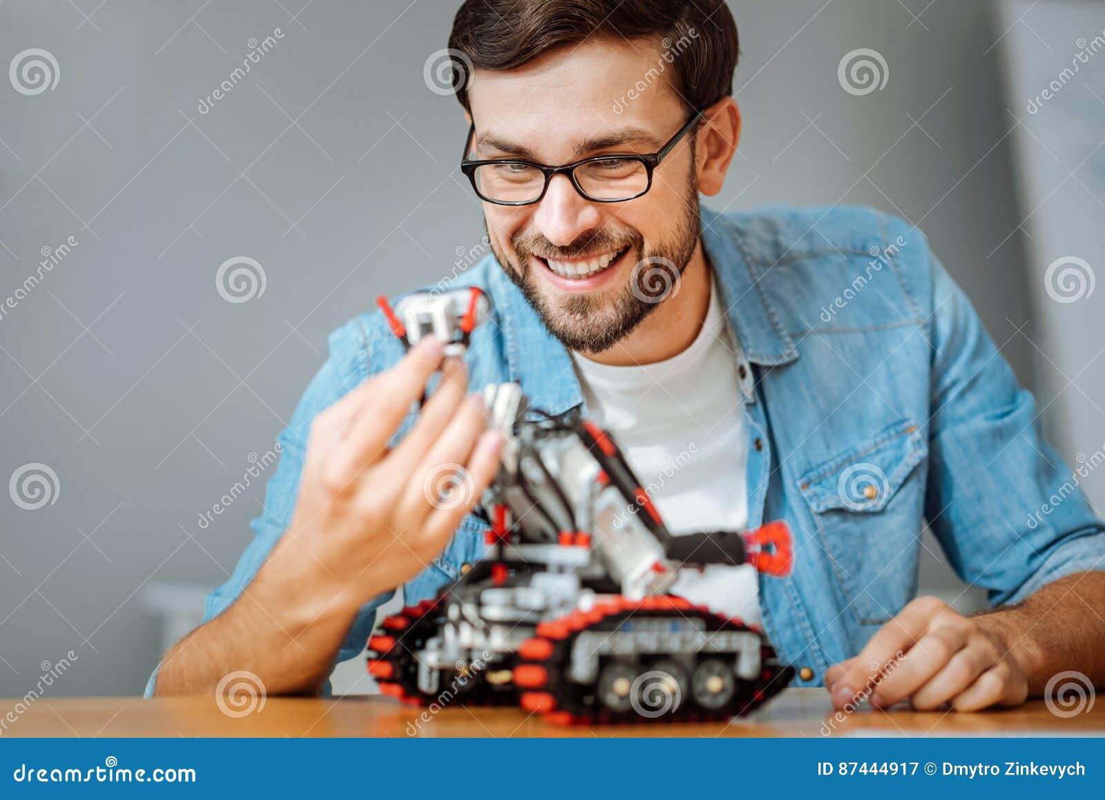 Positive Engineeer Working in a Lab Stock Image - Image of digital ...