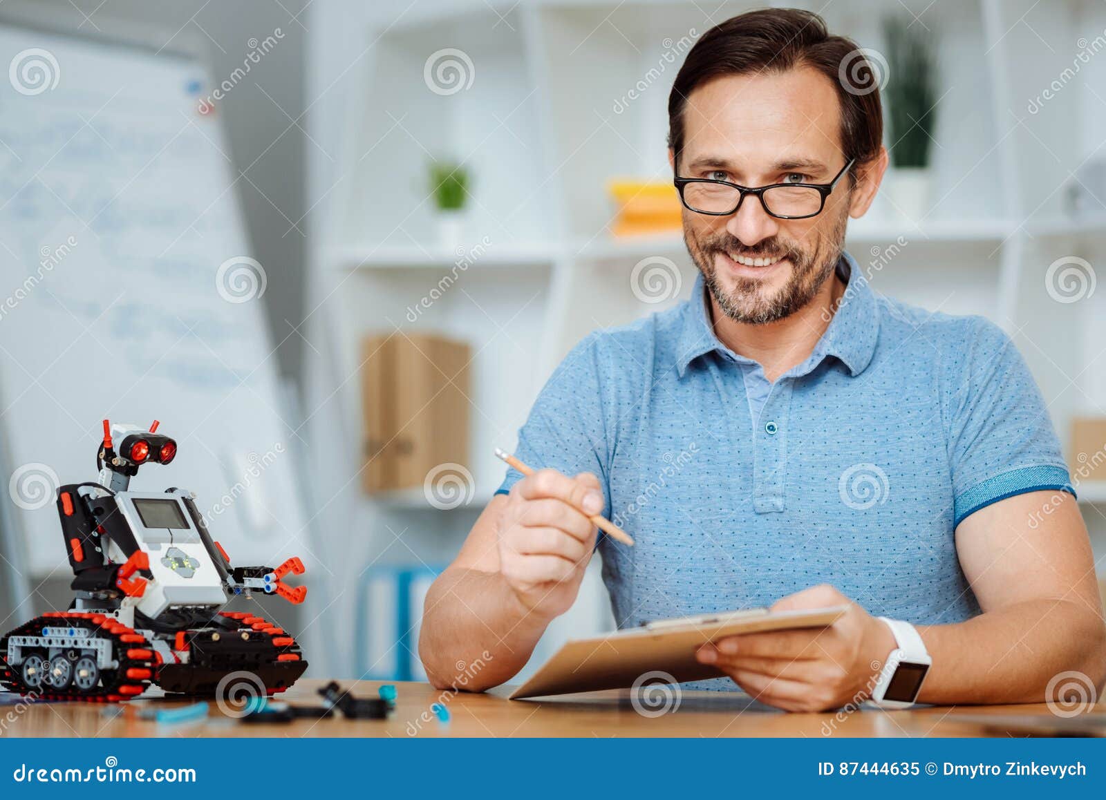 Positive Engineer Working in a Lab Stock Image - Image of artificial ...