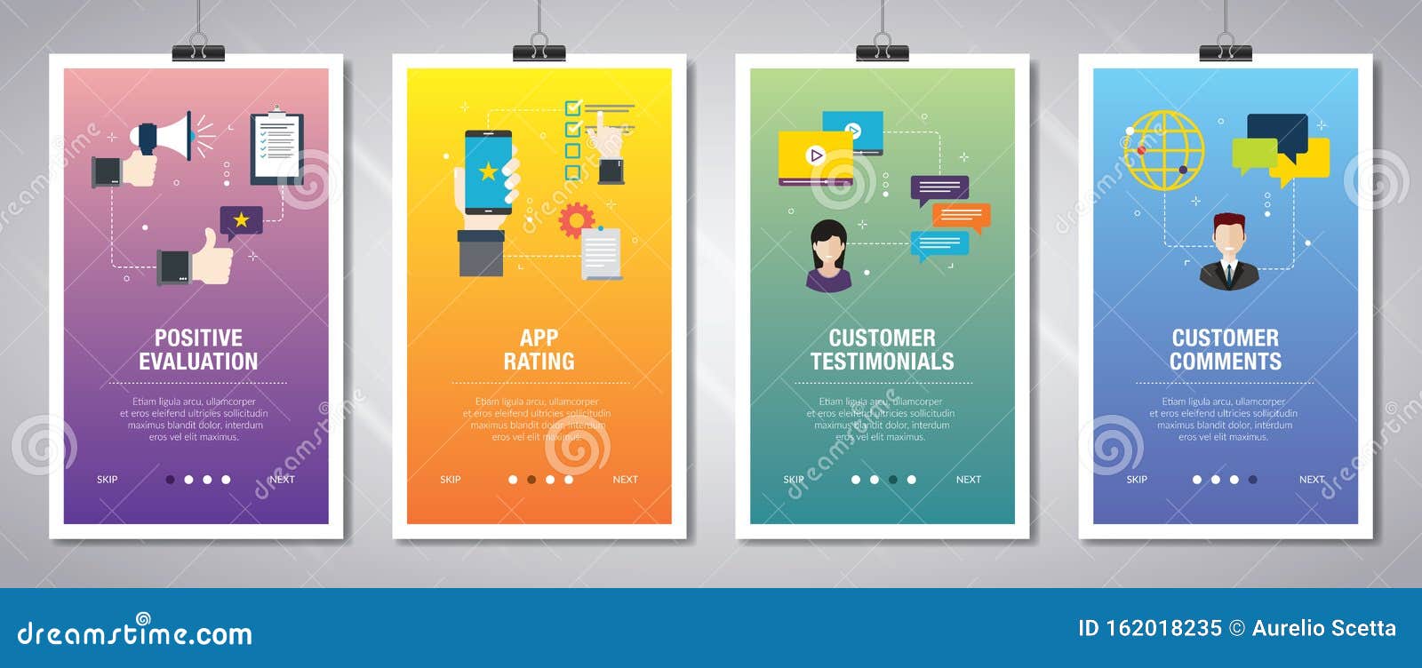 Positive Evaluation, App Rating and Customer Testimonials Stock Vector ...