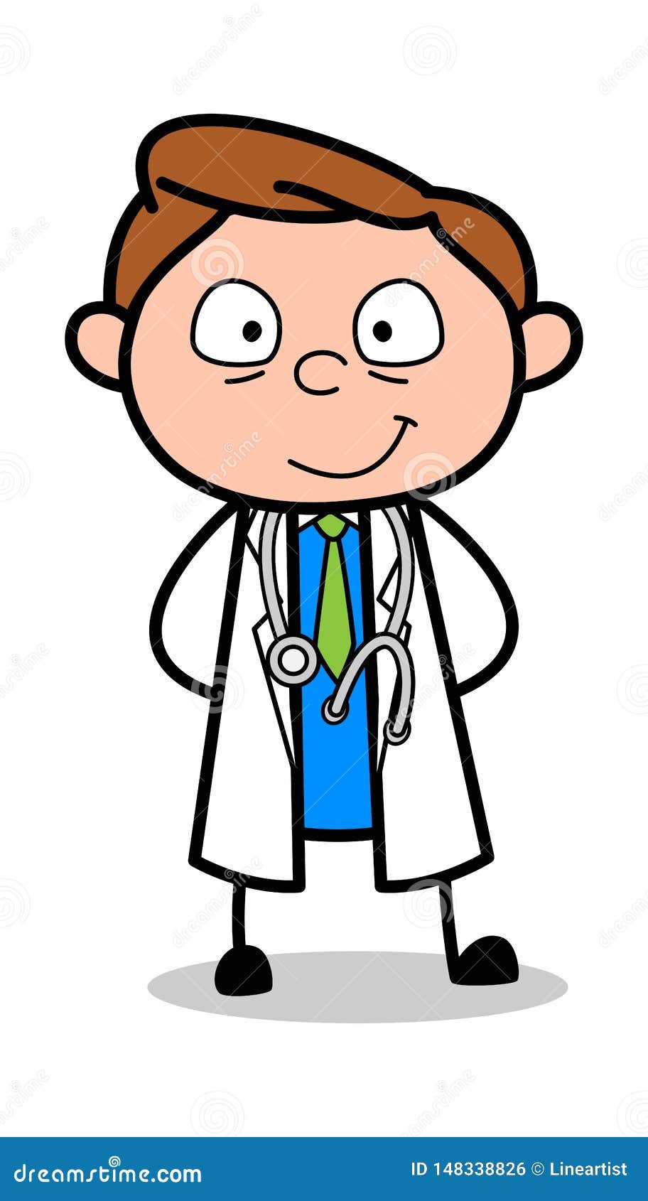 Positive Expression - Professional Cartoon Doctor Vector Illustration ...