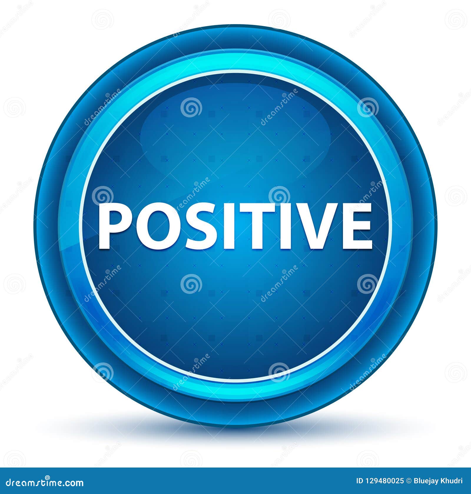 Positive Eyeball Blue Round Button Stock Illustration - Illustration of ...