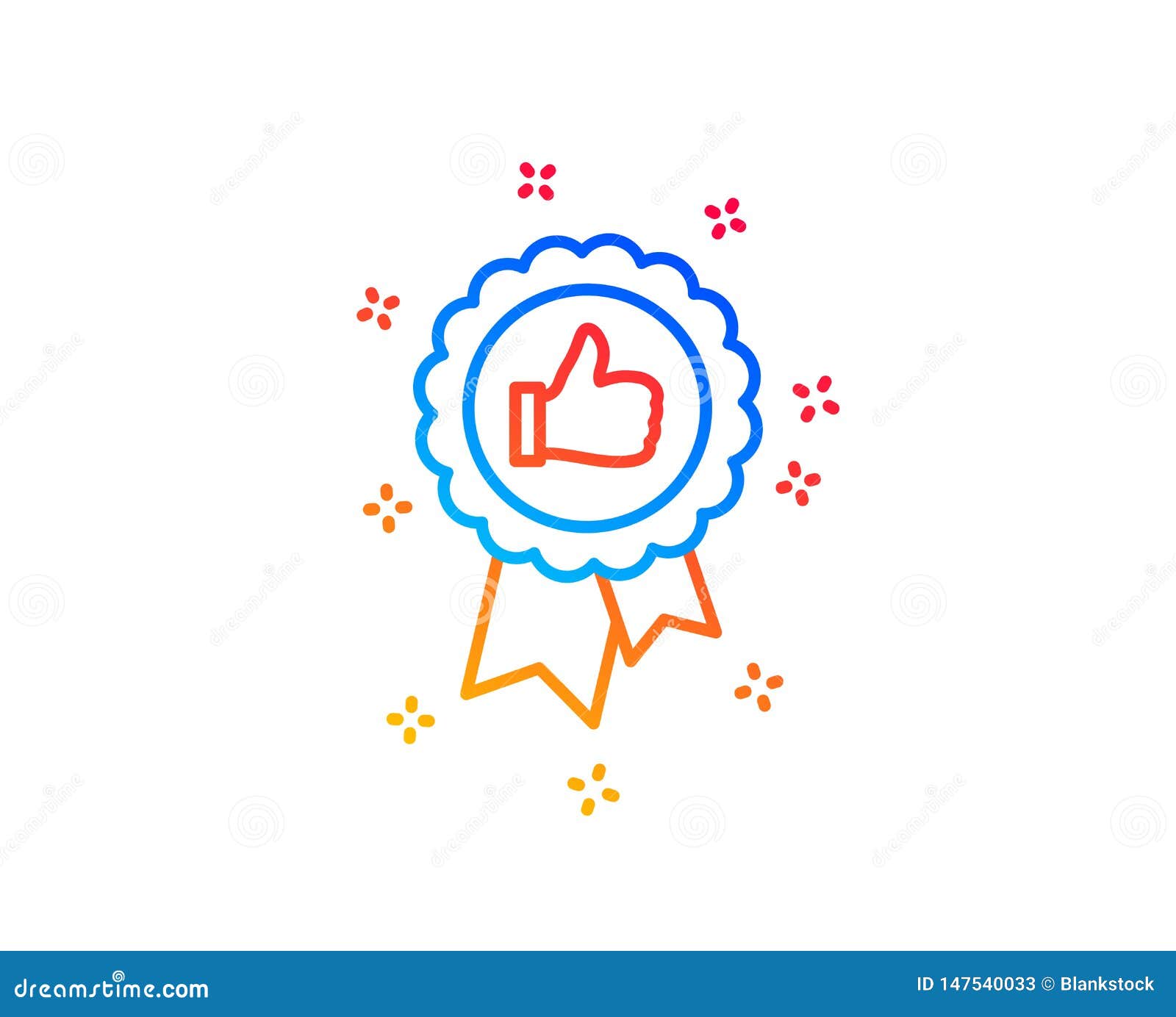 Positive Feedback Line Icon. Award Medal Sign. Vector Stock Vector ...