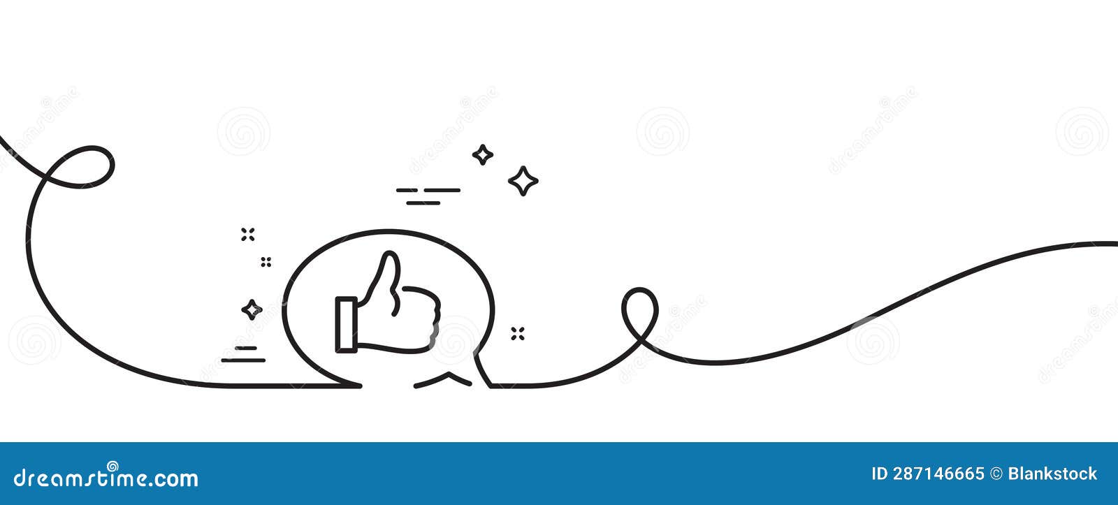 Positive Feedback Line Icon. Communication Sign. Continuous Line with ...