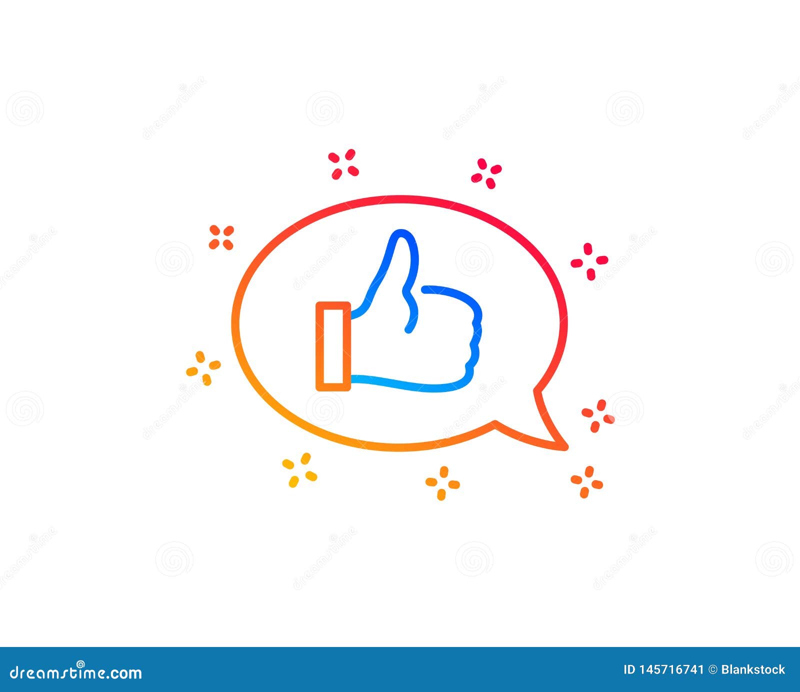 Positive Feedback Line Icon. Communication Sign. Vector Stock Vector ...