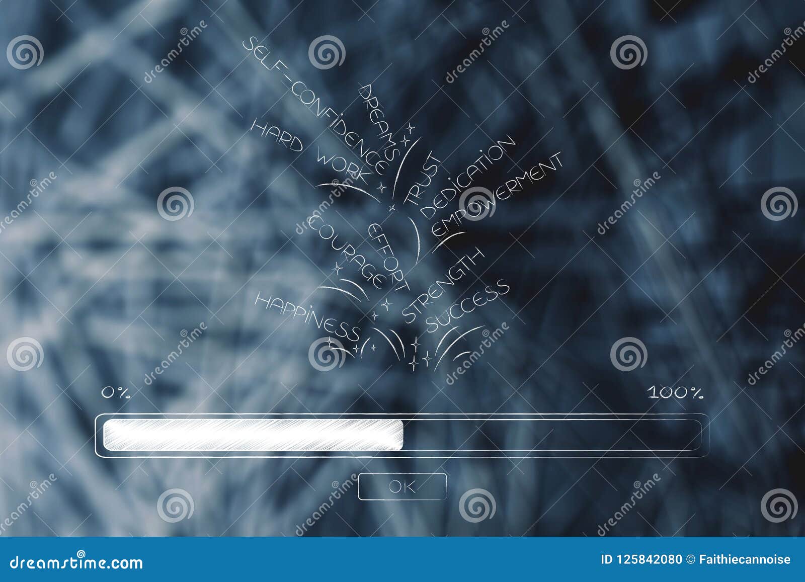 Positive Feelings Popping Out of Progress Bar Loading Stock ...